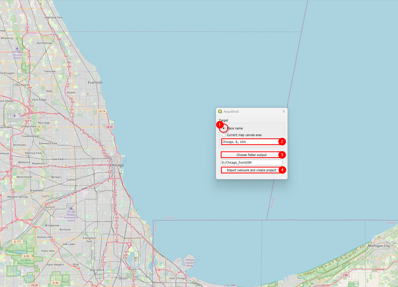 Model building — AequilibraE for QGIS